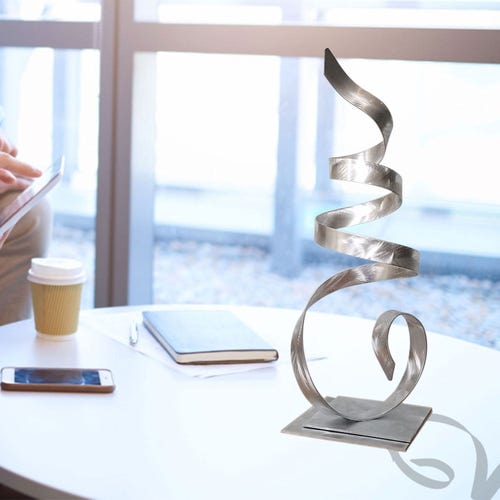 Small Metal Sculpture Modern Centerpiece Indoor Outdoor Art - Etsy