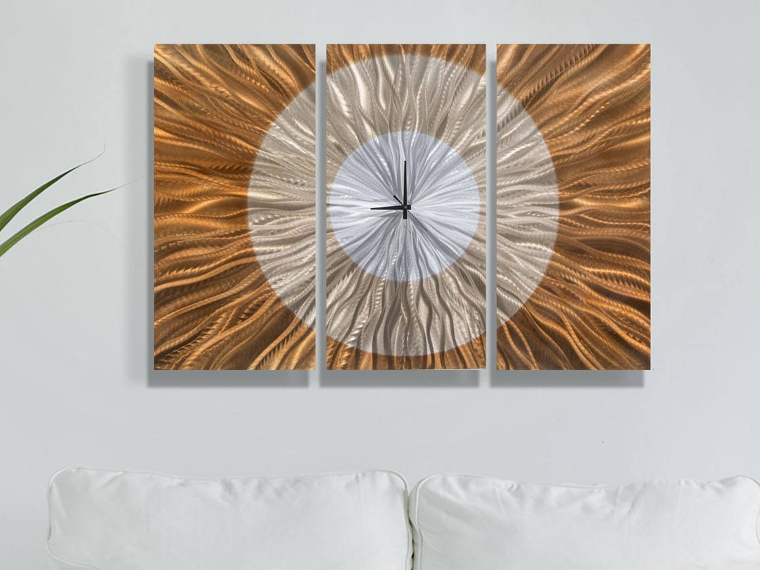 Large Metal Wall Clock Abstract Functional Art Modern - Etsy