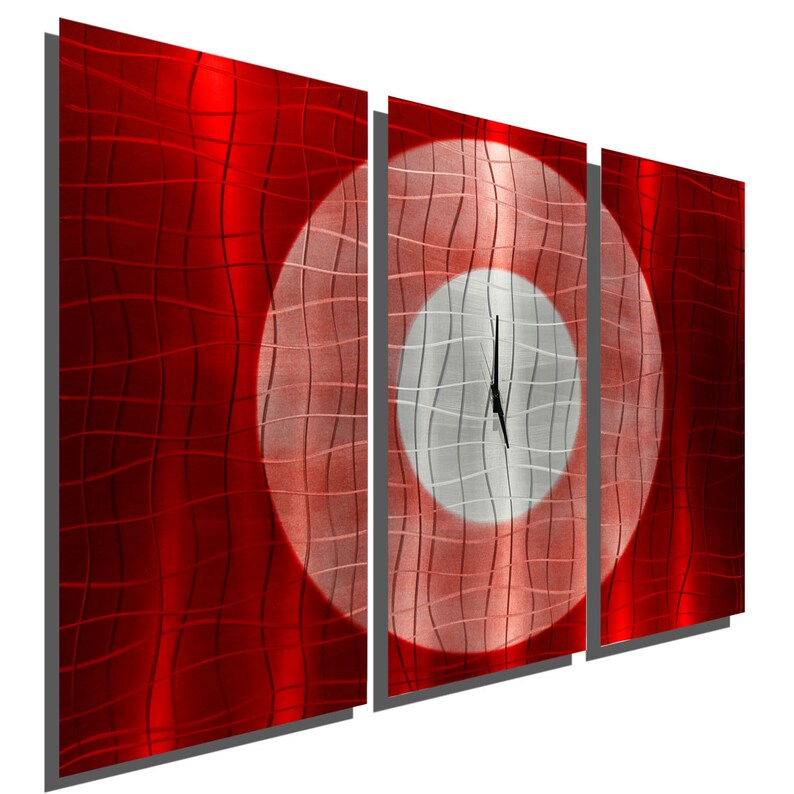 Large Metal Wall Clock Hanging Timepiece Abstract - Etsy