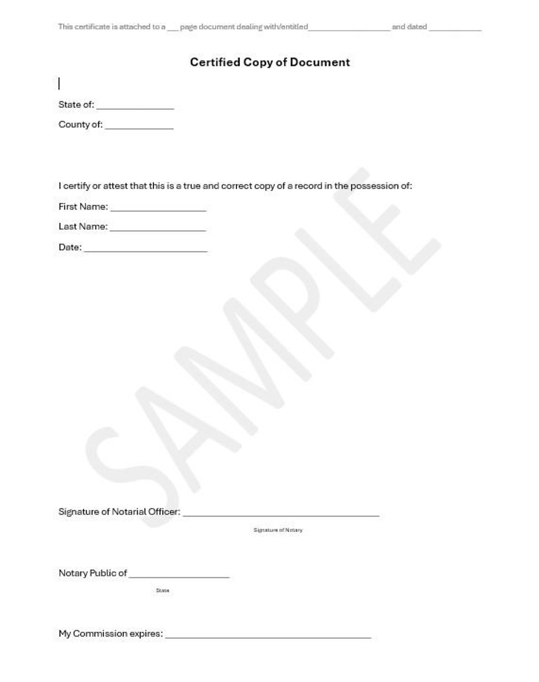 Notary Public Document Copy Certification - Etsy