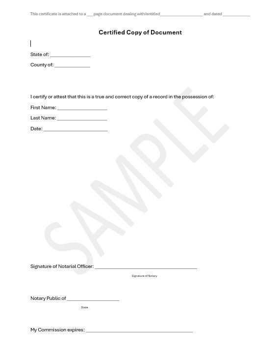 Notary Public Document Copy Certification - Etsy