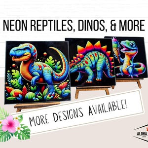 Neon Reptiles Dinosaurs Lizards Geckos Tile Ceramic Glass Coasters Home ...