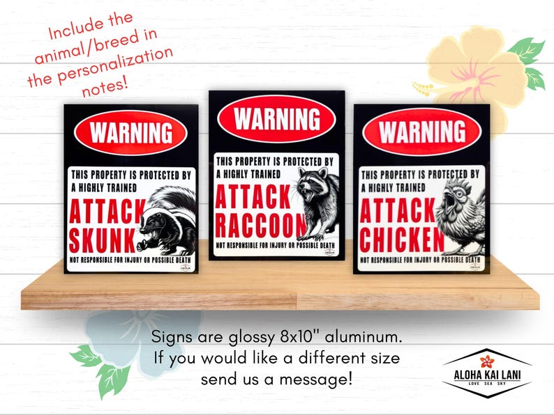 Funny Attack Pet Metal Aluminum Sign Wall Art Home Decor Custom 8x10 ...