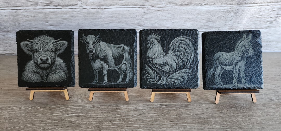 Farm Animals on Slate Coasters - Etsy
