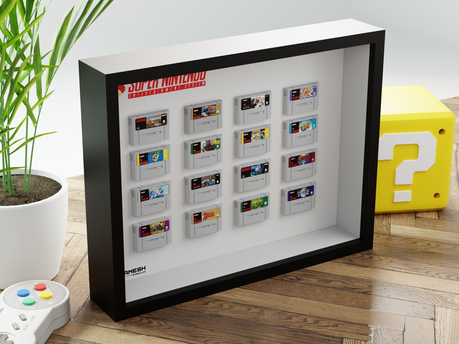 Nintendo SNES 3D Frame Diorama Shadowbox Customizable Miniature Resin ...