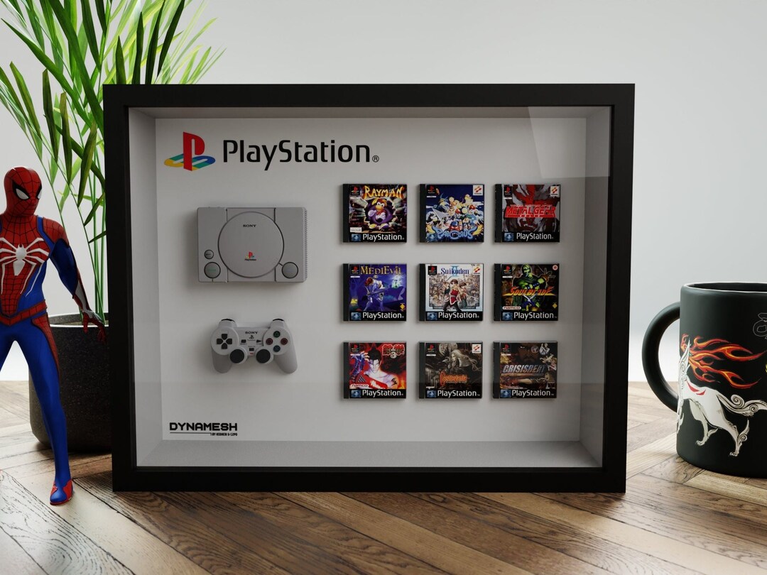 Playstation 1 3D Frame Diorama Shadowbox Miniature Resin Console and ...