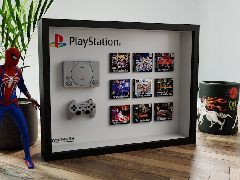 Custom 3D Frame - Mini PS1 With Controller & Games of Your Choice ...
