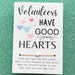 Volunteer Gift, Volunteers Have Good Hearts Card-wish Bracelet ...