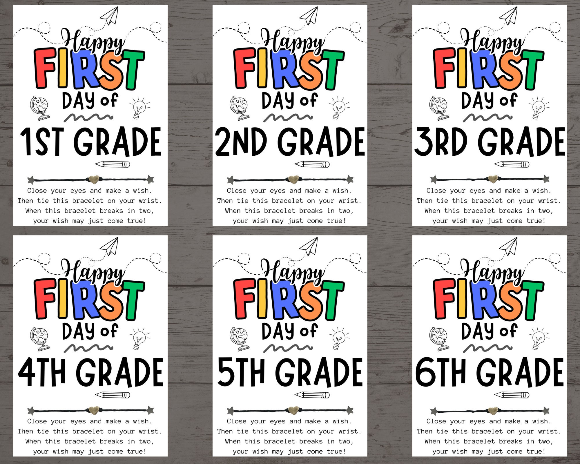 Happy FIRST Day of School Gift, Wish Bracelet, Back to School Gifts ...