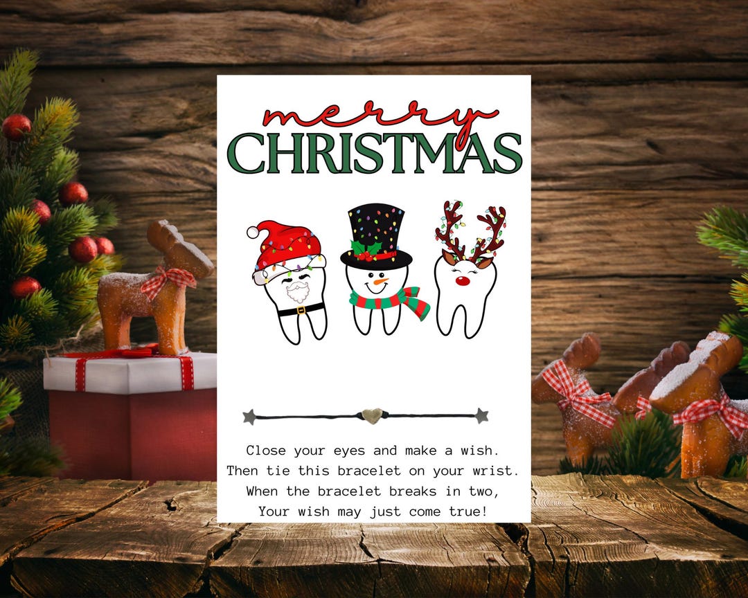 Dental Christmas Gift, Christmas Card & Wish Bracelet Gift, Dental ...
