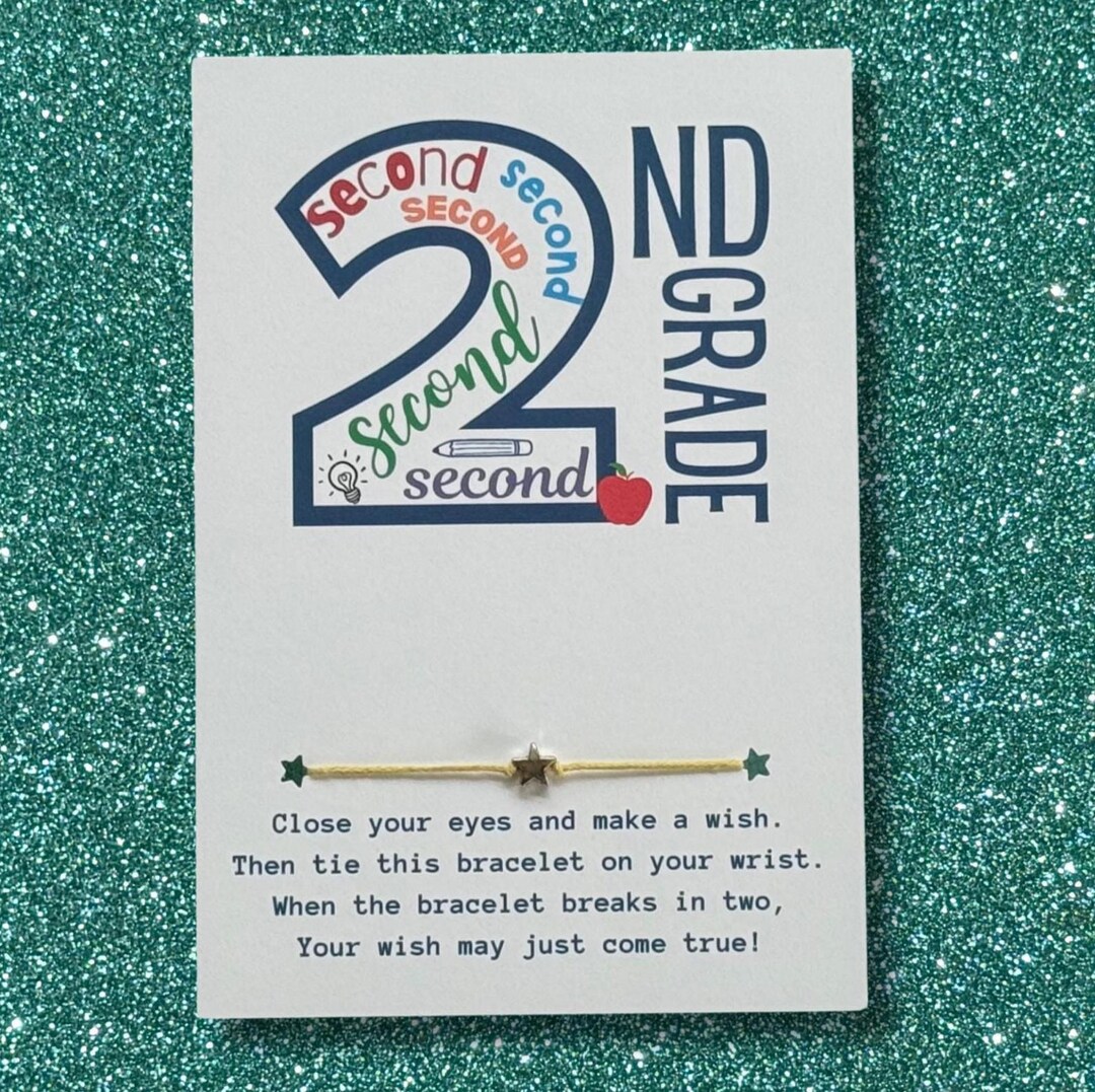 2nd Grade Gift, Wish Bracelet, End of School, Back to School, Last Day ...