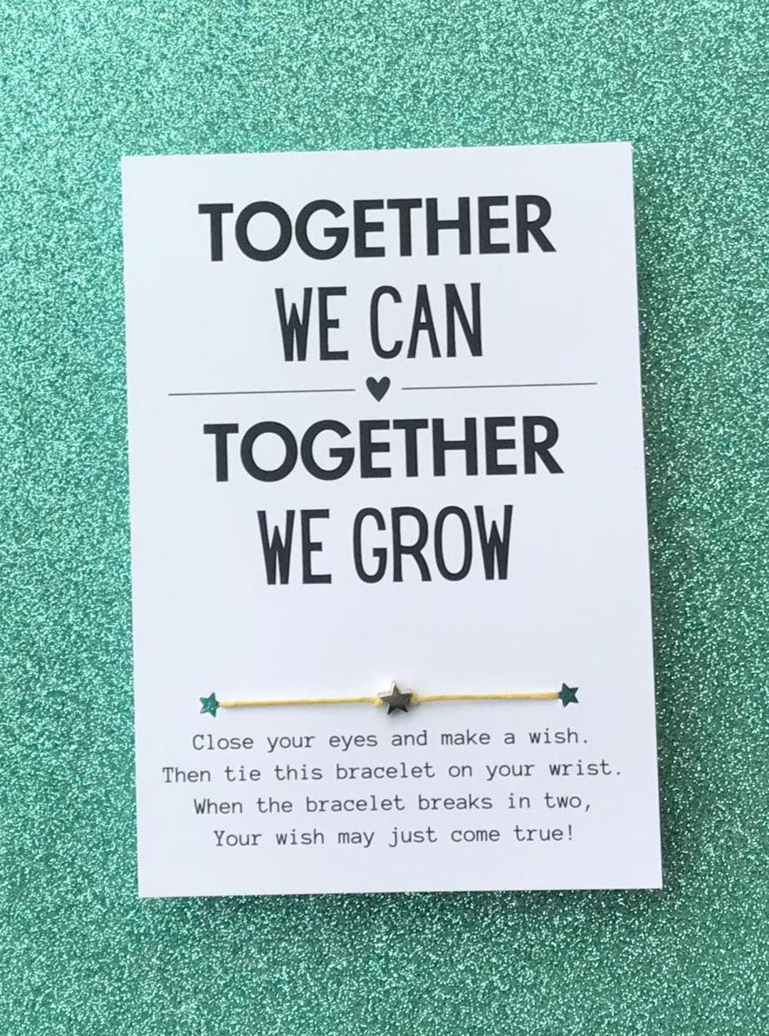 Together We Can Together We Grow Team Gift, Motivational Wish Bracelet ...
