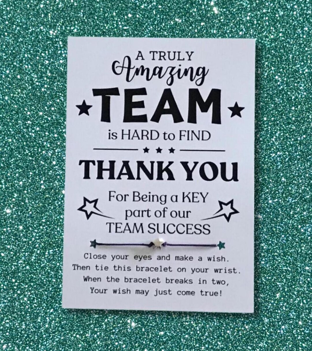 Truly Amazing Team Card, Wish Bracelet, Employee Gift, Employee ...