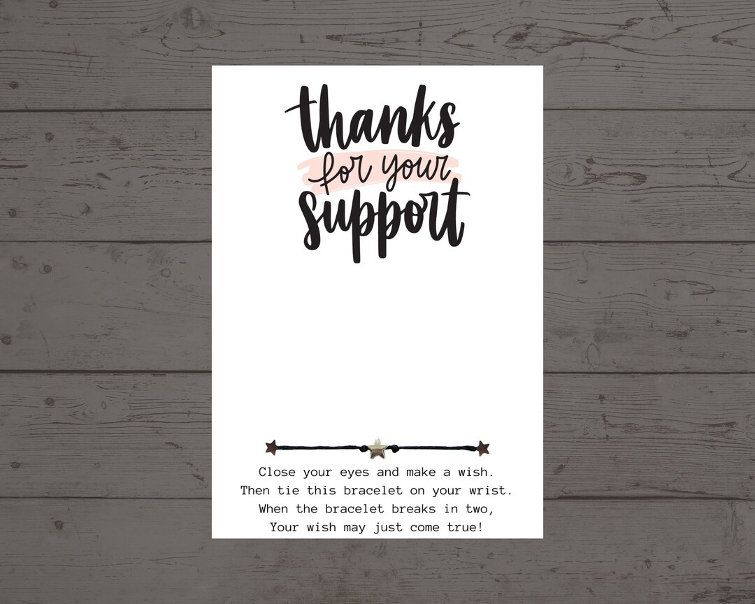 Thanks for Your Support, Wish Bracelet, Thank You Gift, Supporting Gift ...