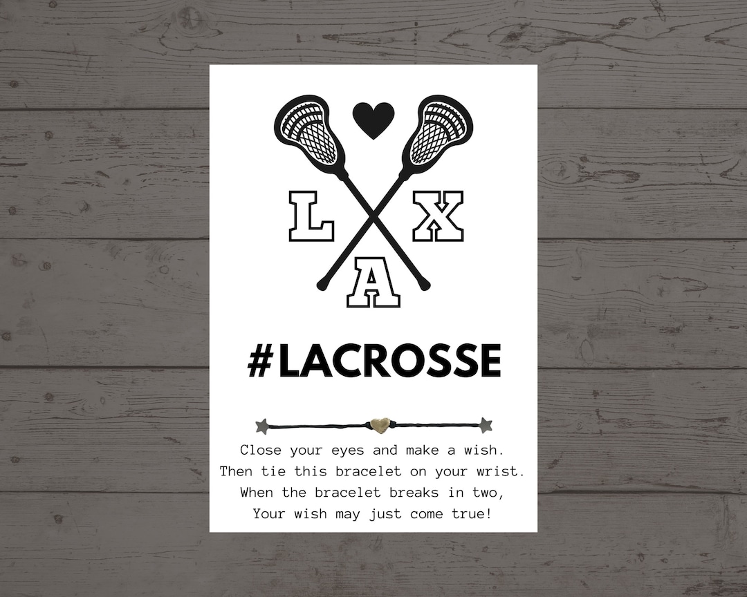 Lacrosse LAX LACROSSE Card, Wish Bracelet, Lacrosse Gift, Lacrosse Team ...