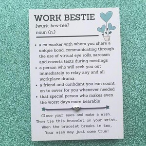 Work Bestie, Work Bestie Gift, Work Bestie Wish Bracelet, Coworker Gift ...
