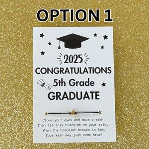 5th Grade Graduation Card, Wish Bracelet, 5th Grade Graduate Gift, 5th ...