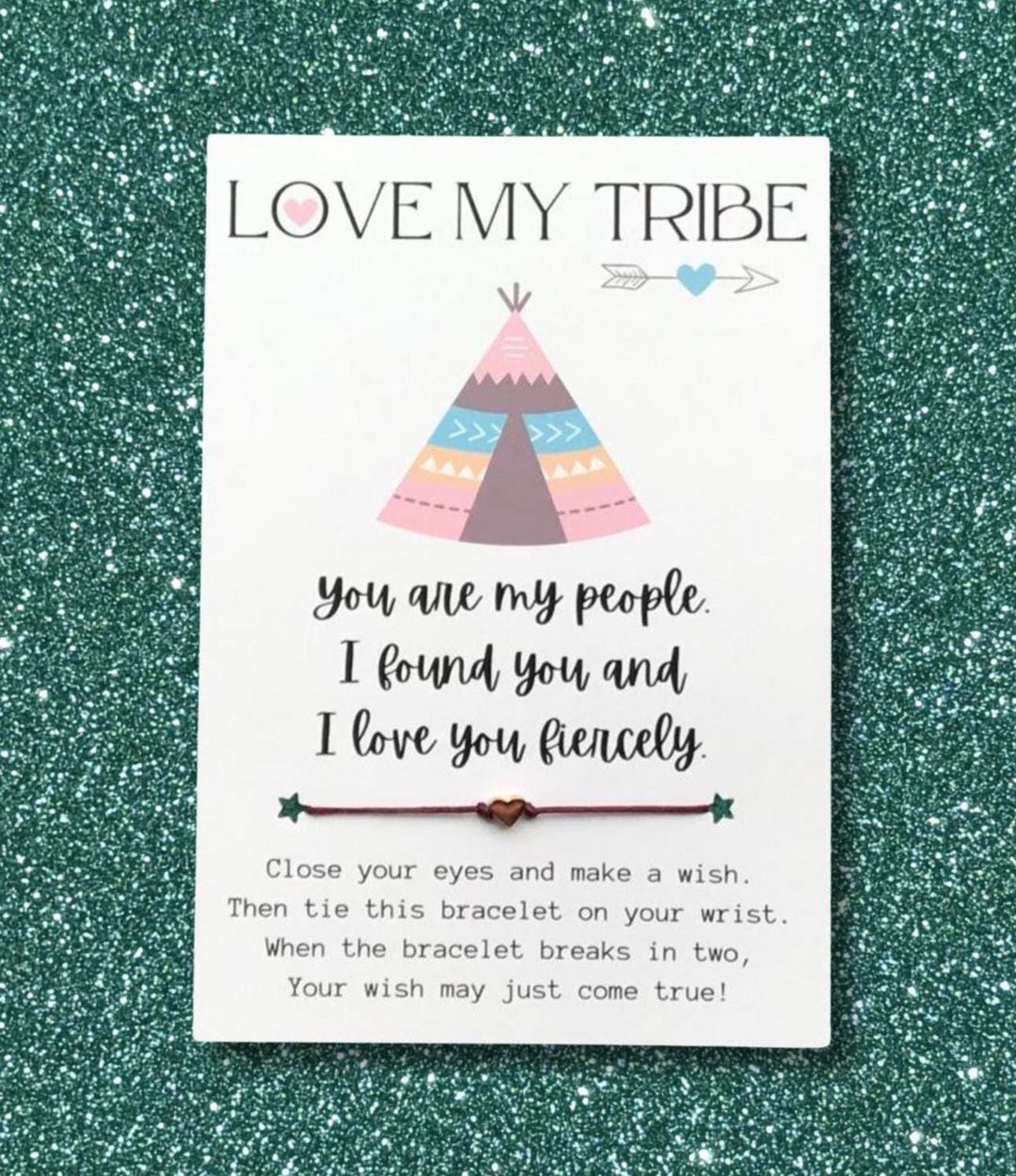 LOVE MY TRIBE Card, Wish Bracelet, Girls Weekend, Girls Trip, My Tribe ...