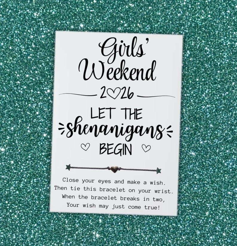 Girl's Weekend Gift, Wish Bracelet, Girls Getaway Gift, Shenanigan Gift ...