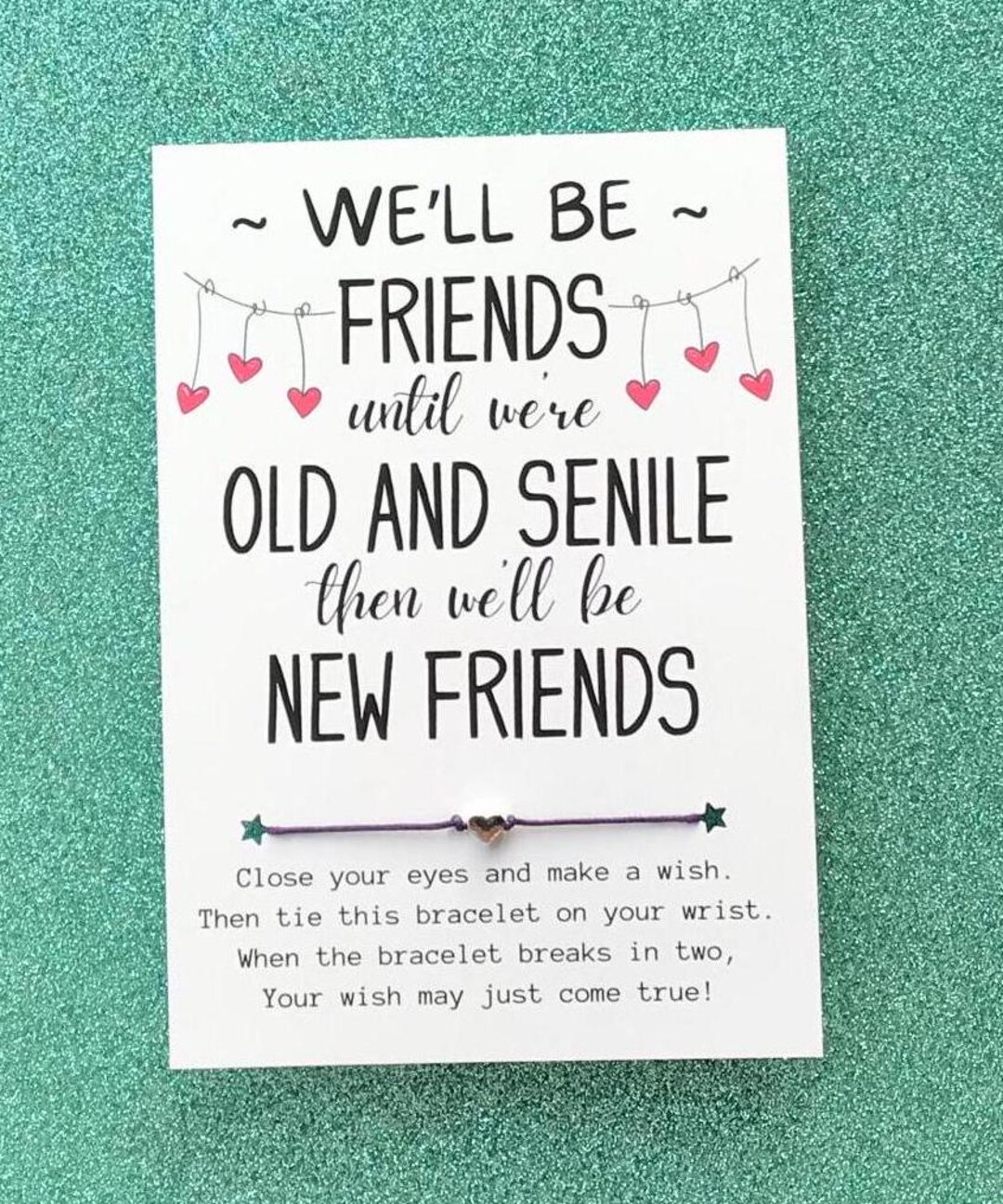 Friendship Gift, Friendship Wish Bracelet, Card for Friends, Gift for ...