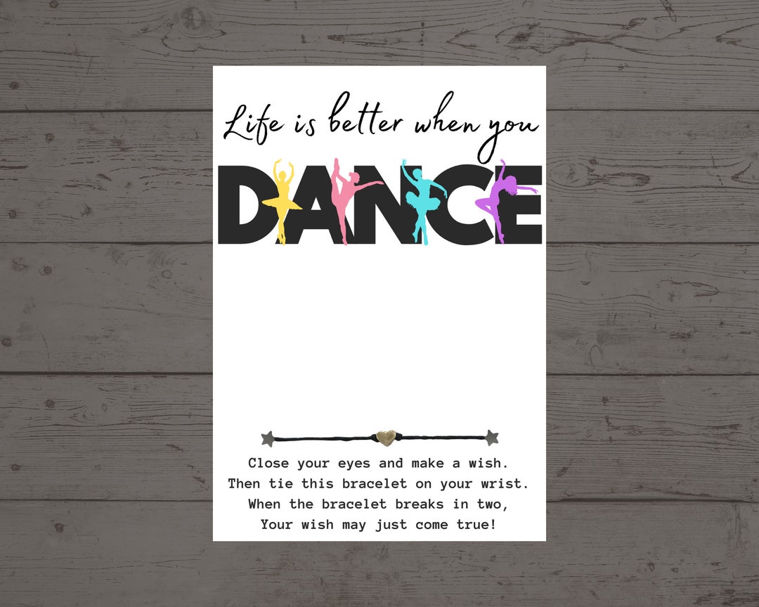 Life is Better When You Dance Wish Bracelet, Words of Encouragement ...