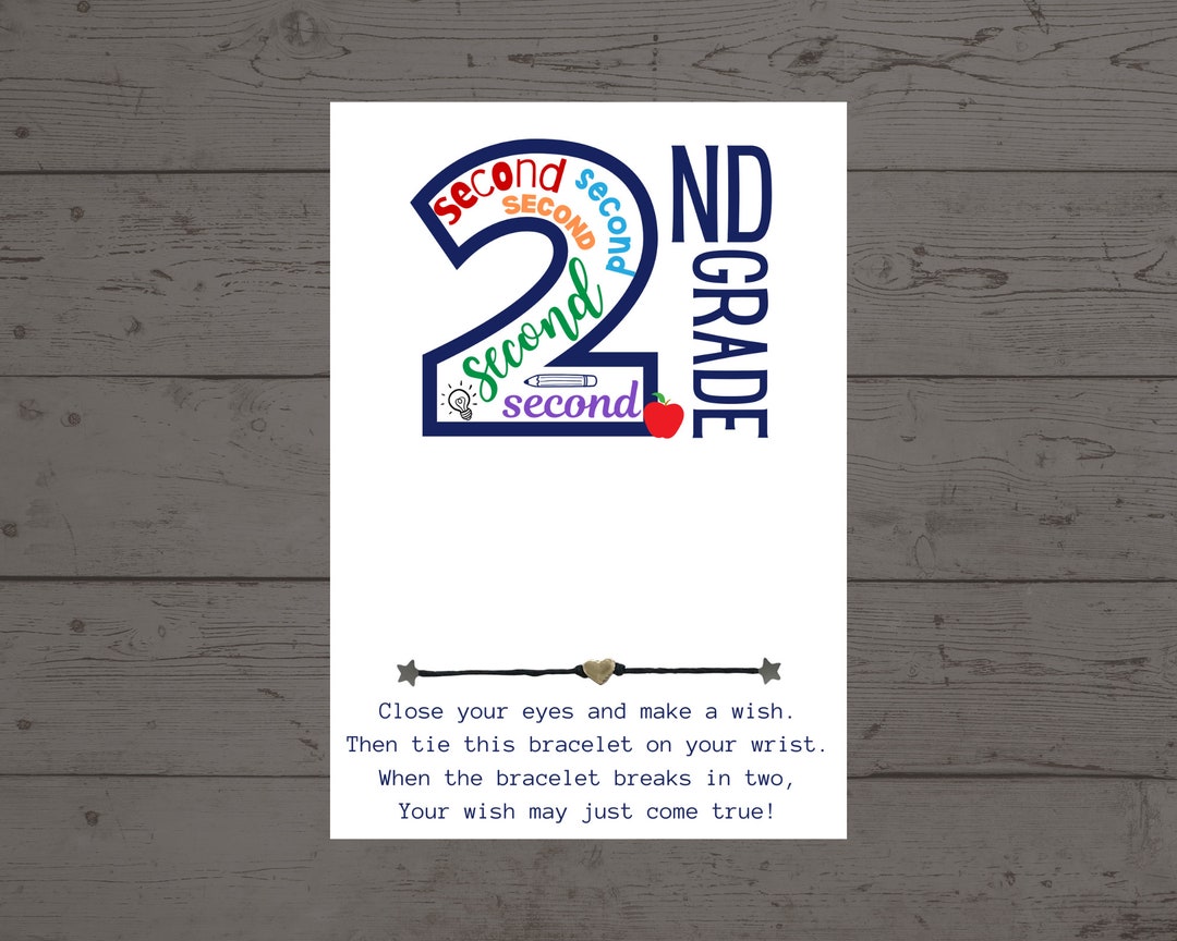 2nd Grade Gift, Wish Bracelet, End of School, Back to School, Last Day ...