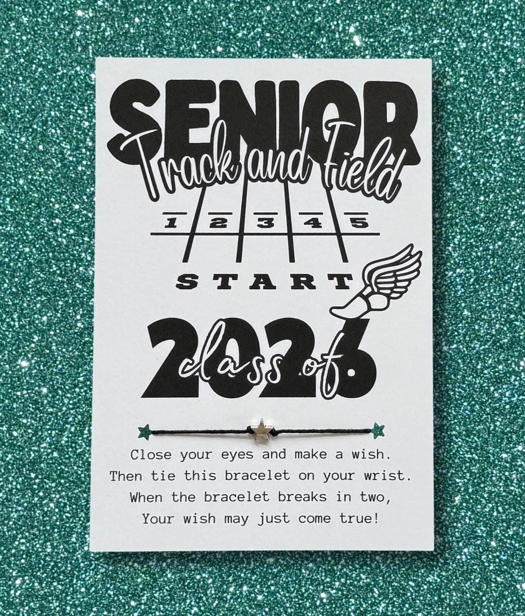 TRACK & FIELD SENIOR Class of 2026 Gift, Wish Bracelet, Track and Field ...