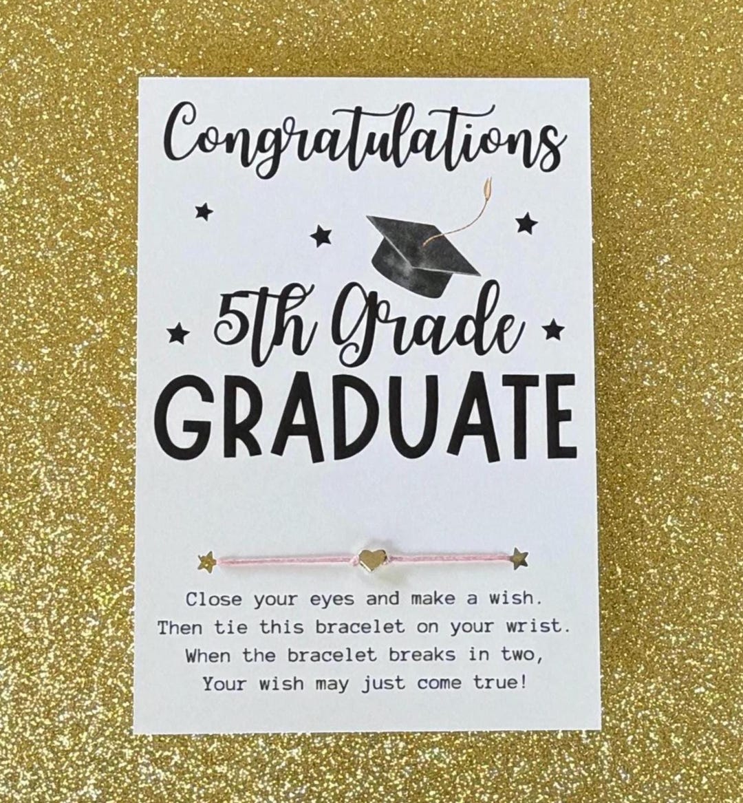 Congratulations 5th Grade Graduate Gift, Wish Bracelet, 5th Grade ...