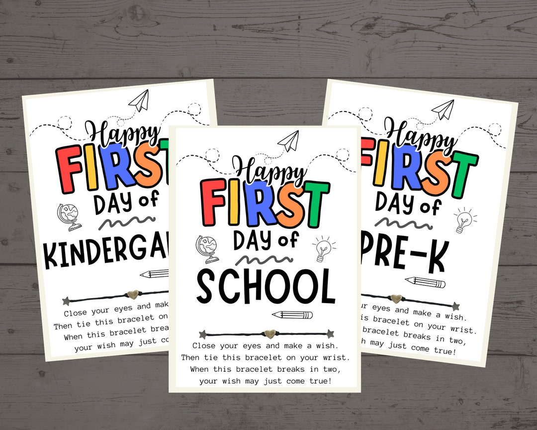 Happy FIRST Day of School Gift, Wish Bracelet, Back to School Gifts ...