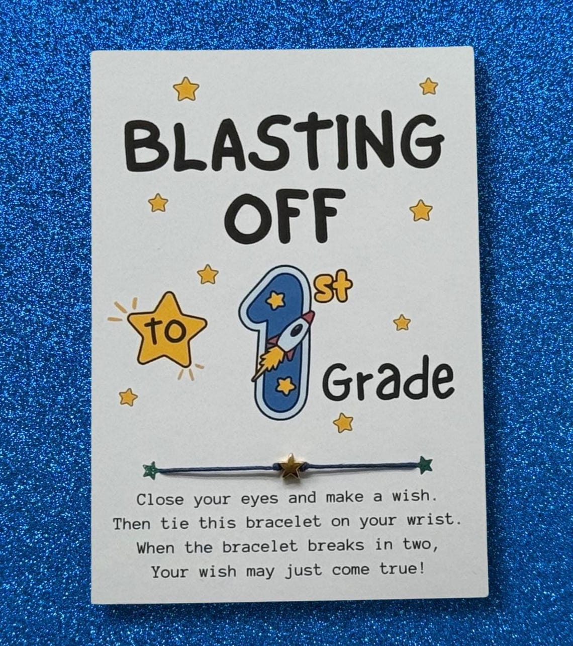 BLASTING OFF to 1st Grade, Wish Bracelet, First Grade Gift, End of ...
