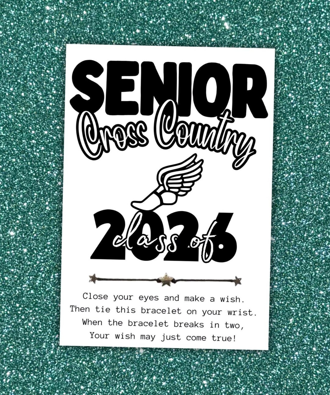 Senior Cross Country Class of 2026 Card, Wish Bracelet, Cross Country ...