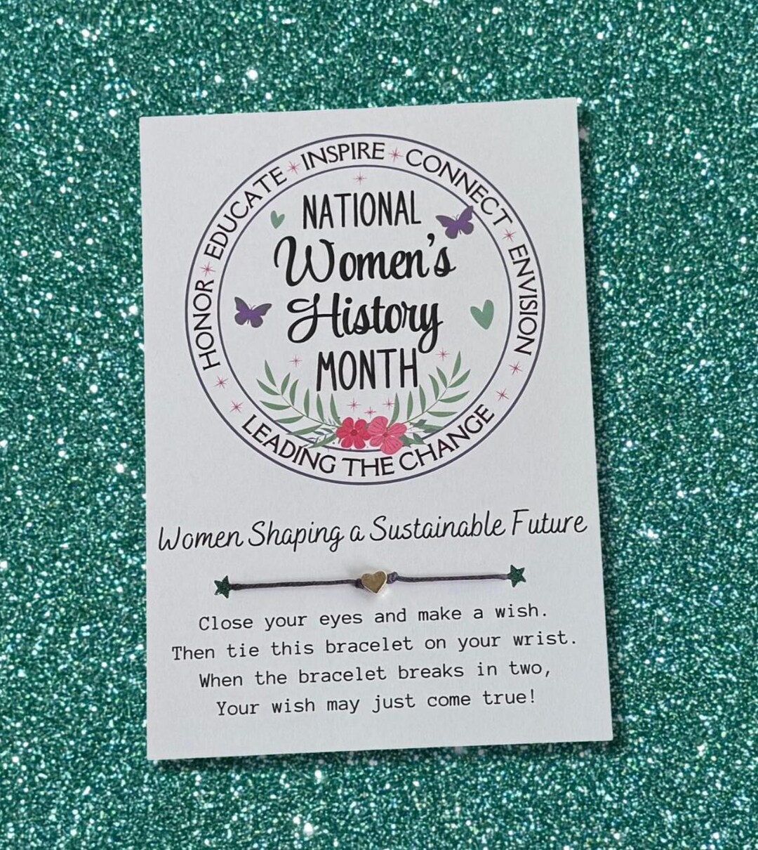National Women's History Month Card, Wish Bracelet, Leading the Change ...