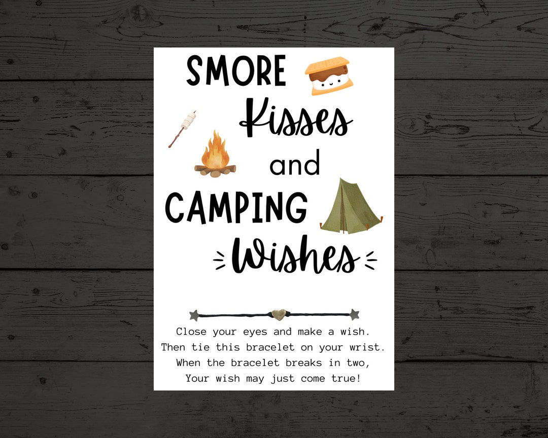 Smore Kisses and Camping Wishes, Wish Bracelet, Camping, Kids Summer ...