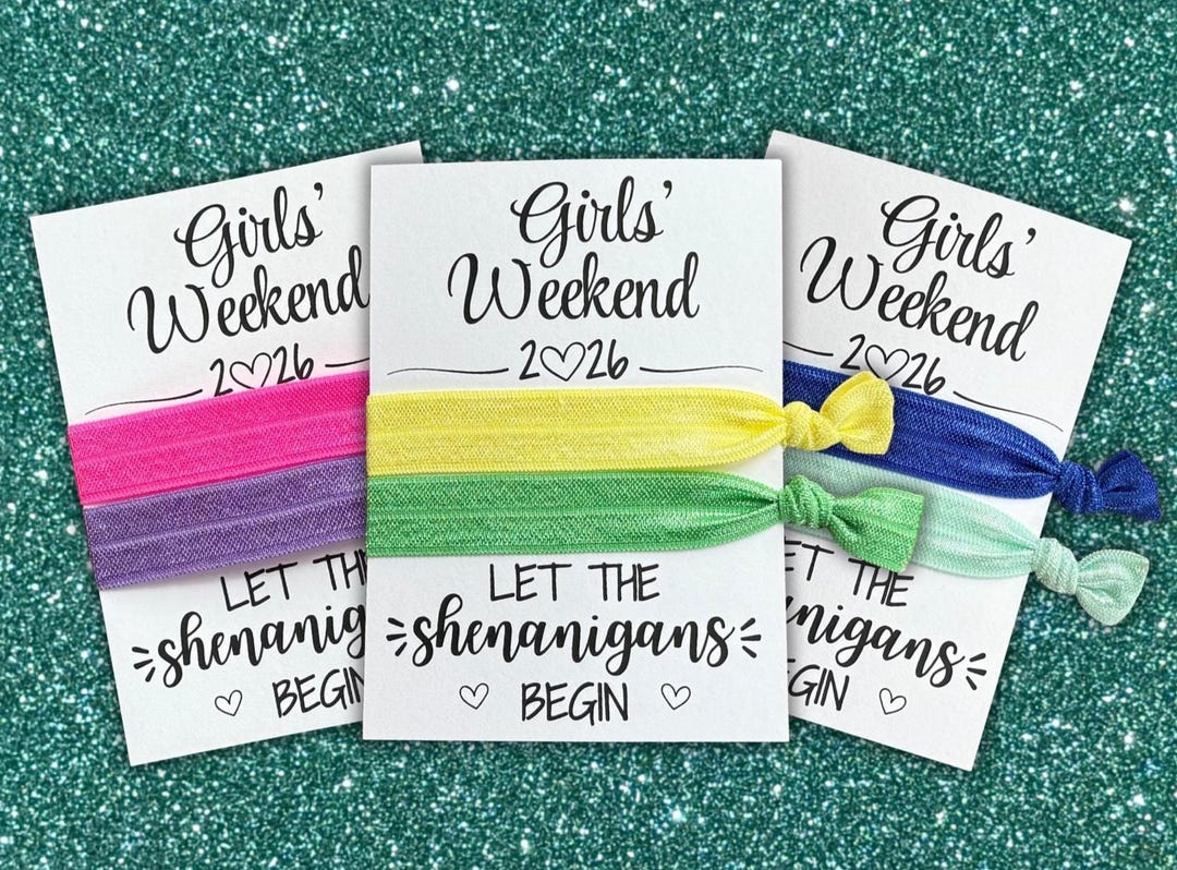 Girls Weekend Gift, Hair Tie Favor, Girls Weekend Party Favors, Elastic ...