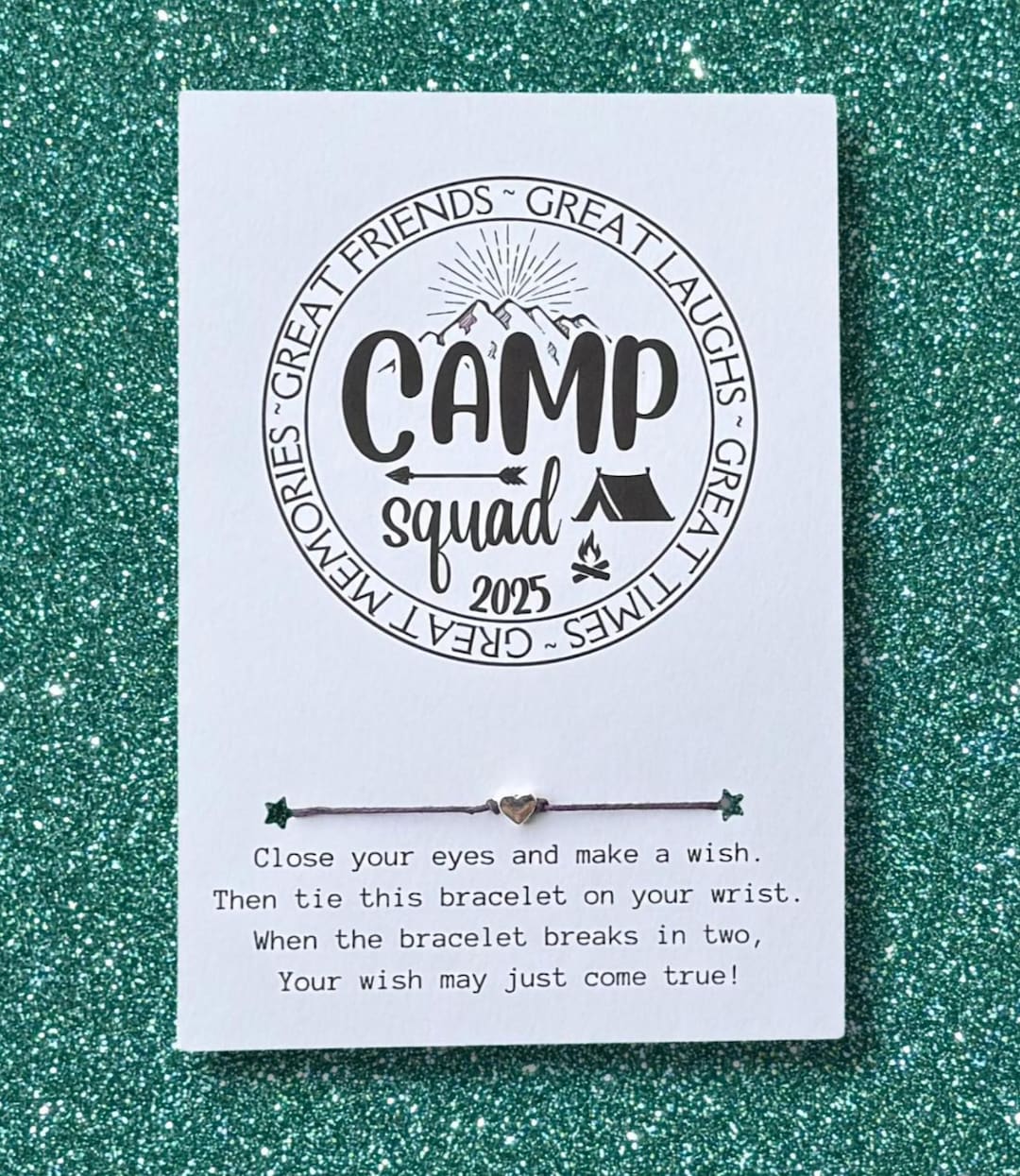 CAMP Squad 2025 Card, Wish Bracelet, Camp Gift, Summer Camp Gift, Camp ...