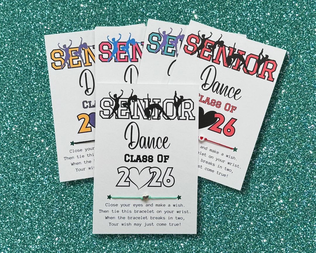 Senior DANCE Class of 2026 Card, Wish Bracelet, Dance Team Gift, Senior ...