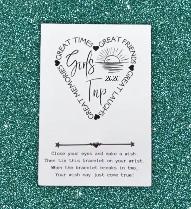 Girls Trip 2026 Gift, Wish Bracelet, Girls Getaway Gift, Gift for ...