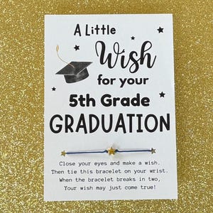 A Little Wish for Your 5th Grade Graduation, Wish Bracelet, 5th Grade ...