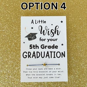 5th Grade Graduation Card, Wish Bracelet, 5th Grade Graduate Gift, 5th ...