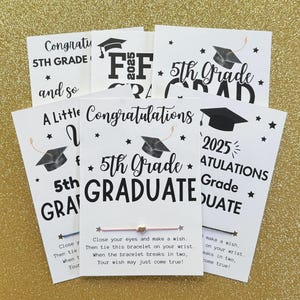5th Grade Graduation Card, Wish Bracelet, 5th Grade Graduate Gift, 5th ...