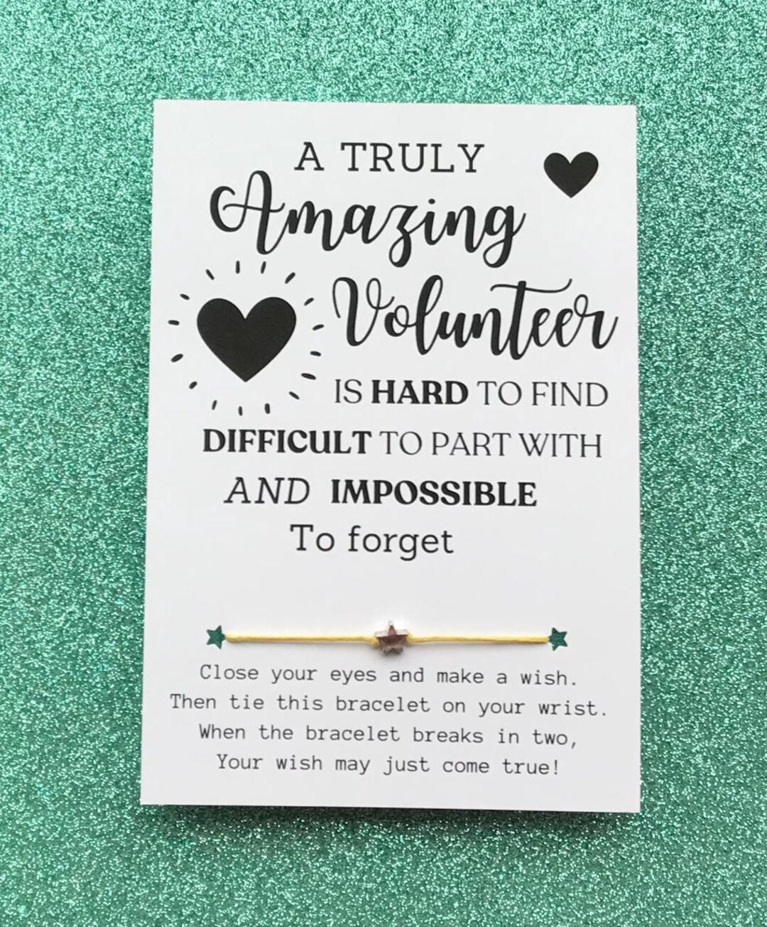 Volunteer Gift, A Truly Amazing Volunteer, Wish Bracelet, Volunteer ...