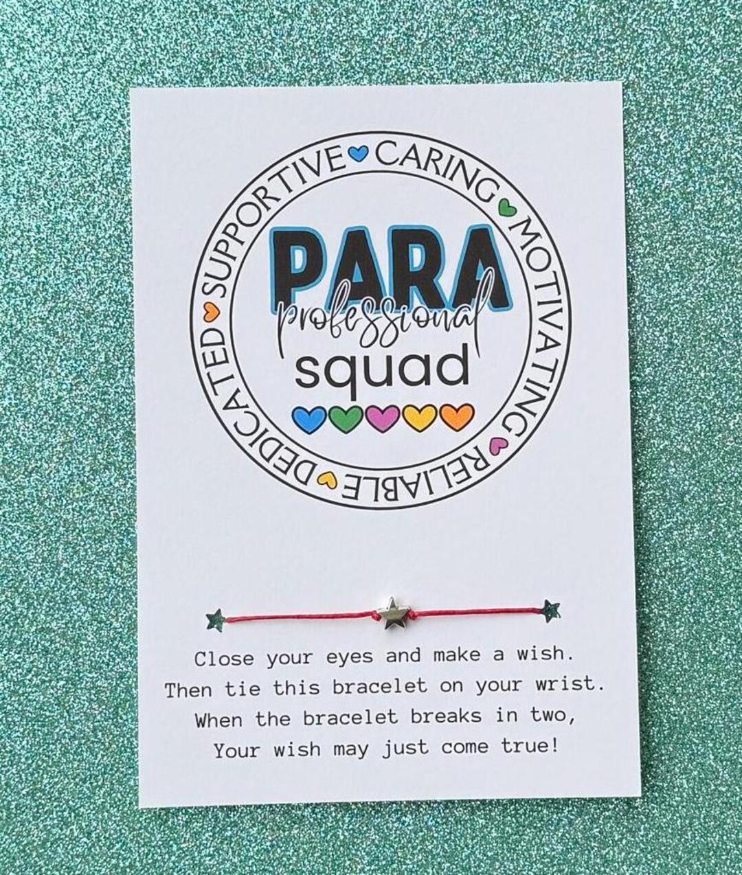 PARA Professional Squad Card, Wish Bracelet Gift, Paraprofessional ...