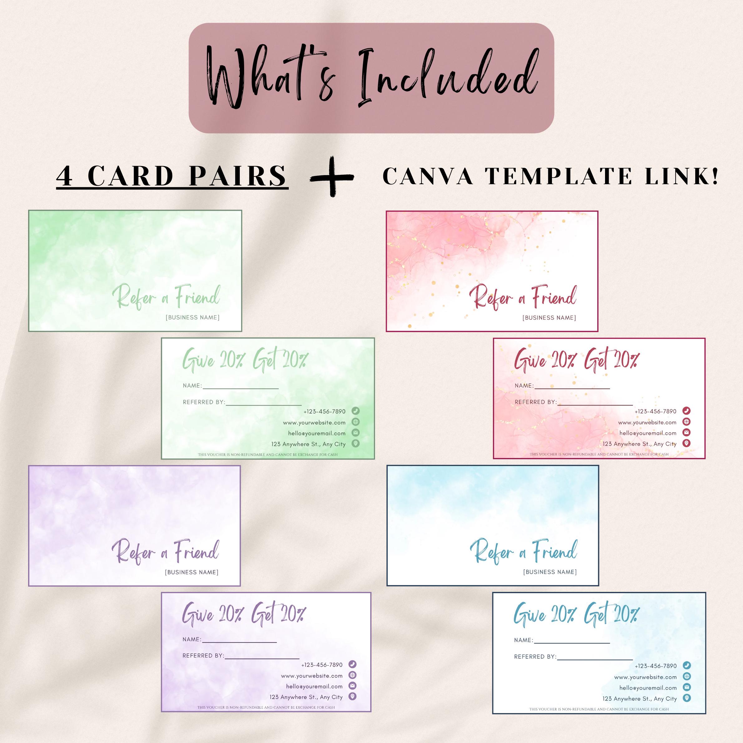 Editable Referral Digital Print Business Card Template | Printable ...