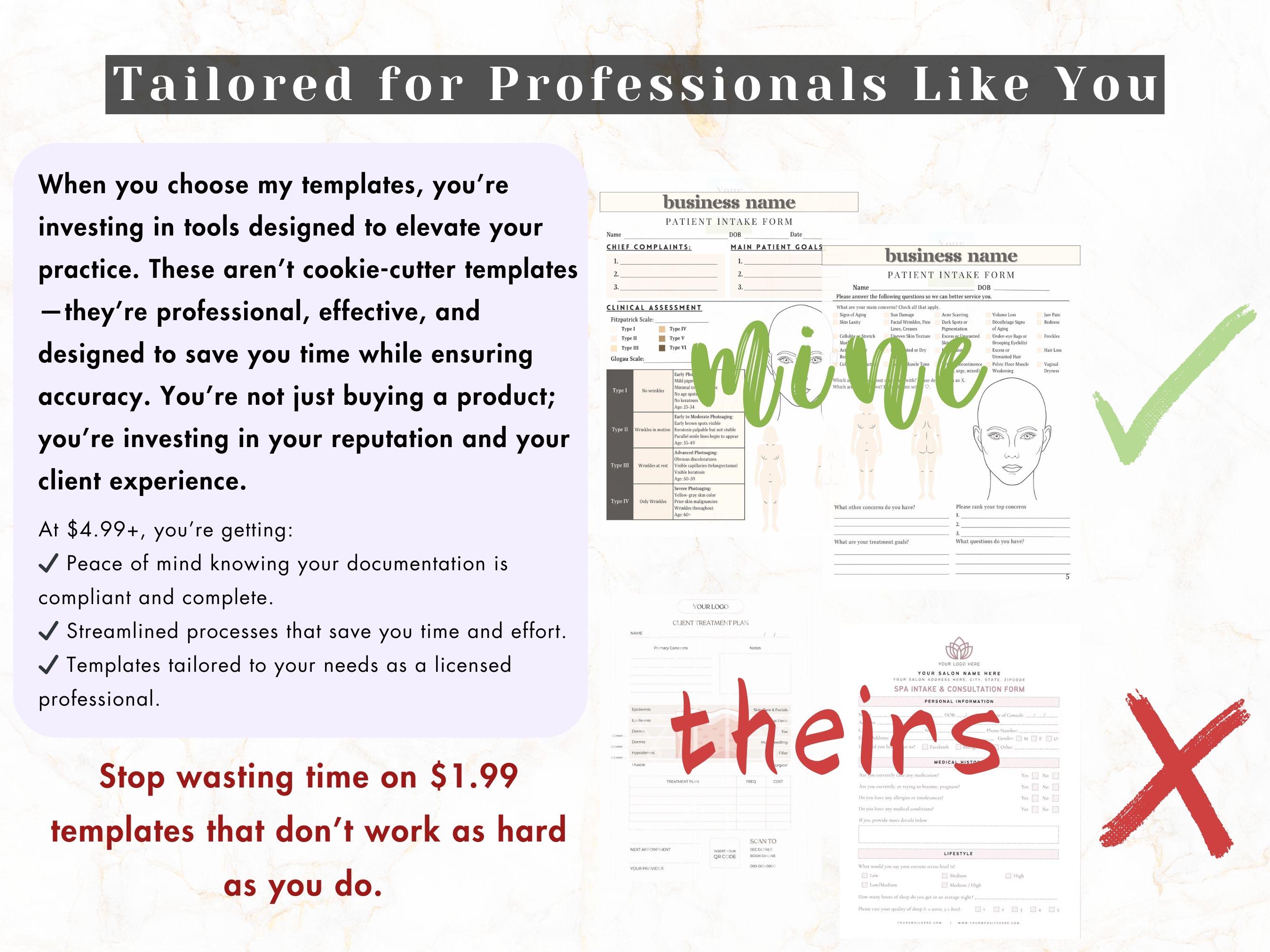 Minimalist Med Spa Forms Bundle: Intake, SOAP Notes, Questionnaire ...