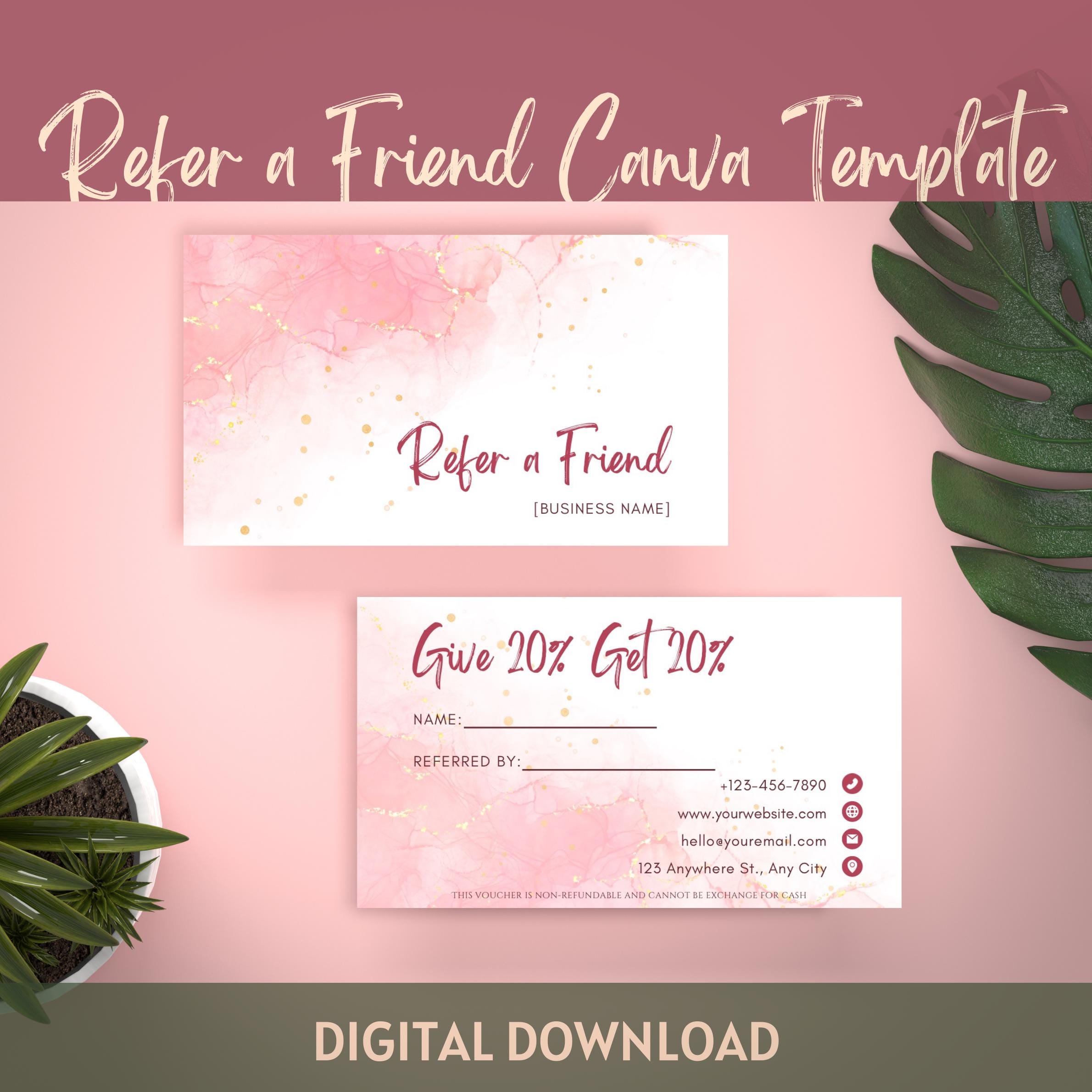 Editable Referral Digital Print Business Card Template | Printable ...