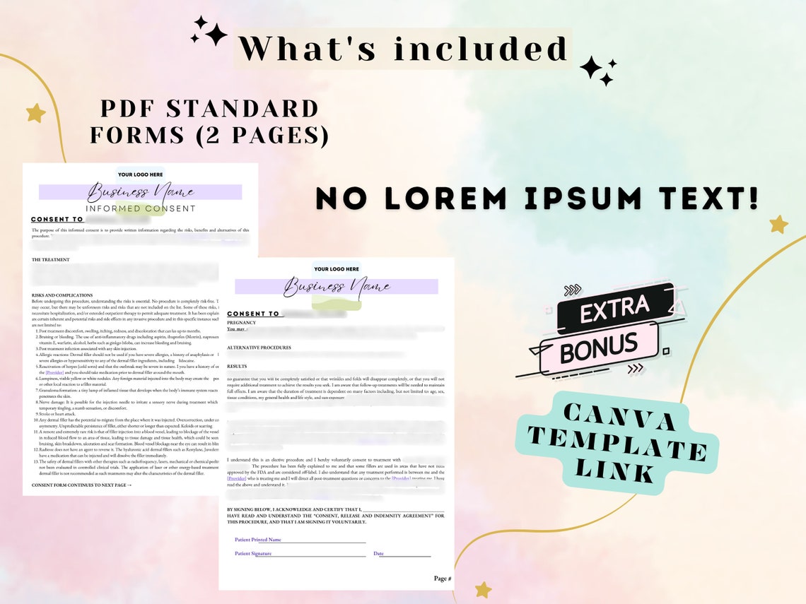 Editable Med Spa Consent Form: Neurotoxin Injection Template (digital ...
