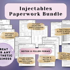 Injectables Form Bundle Botox Filler Digital Consent Forms Aesthetic ...