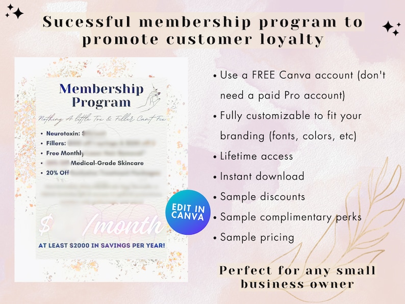 Med Spa Membership Template - Customizable Display Flyer Printable ...