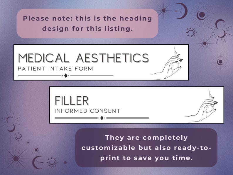 Med Spa Injectables Consent Forms Bundle | Botox, Fillers (editable PDF ...