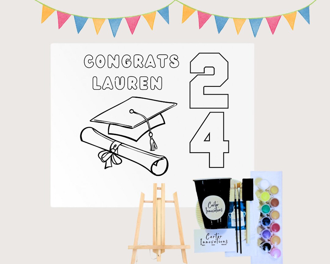 Class of 24 Grad Party Personalized Senior Canvas 24 Grad Diploma - Etsy